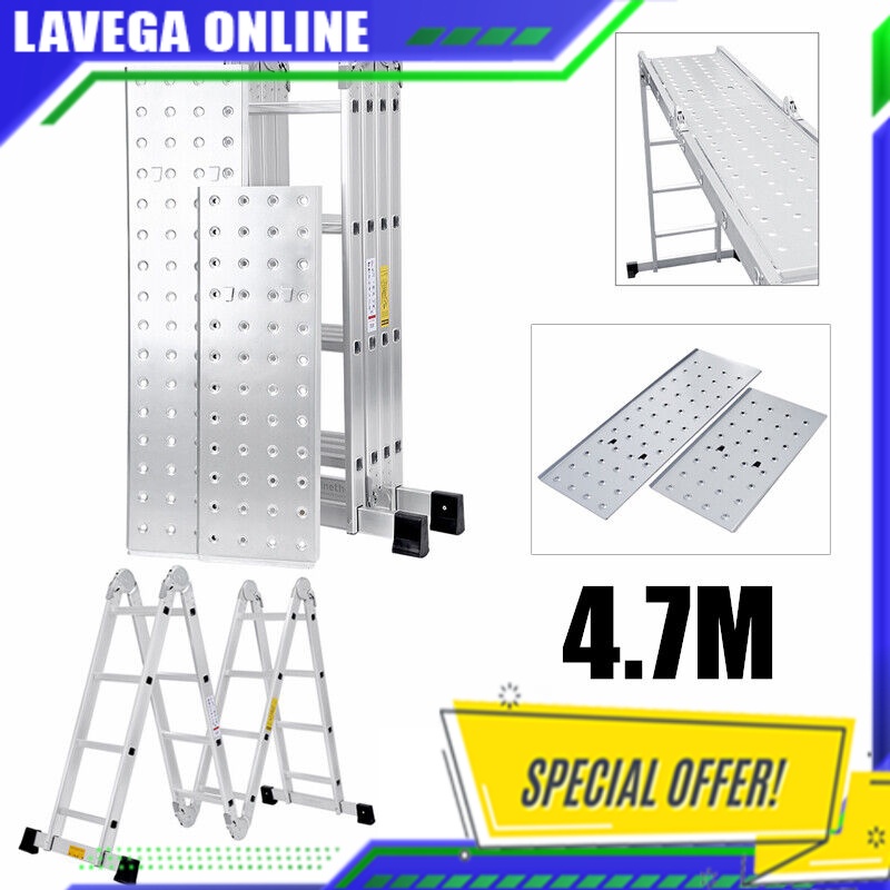 16 Step Foldable Ladder Aluminium Ladder Multipurpose Ladder (foot ...