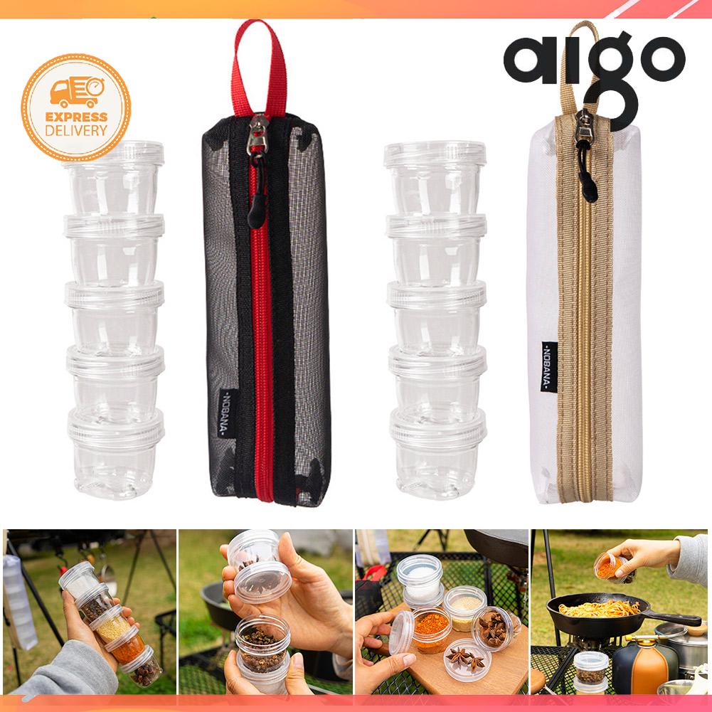 5pcs/set Camping Spice Jar Portable 40ml Camping BBQ Picnic Seasoning ...