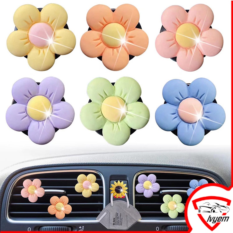 Cute Daisy Air Vent Clips Flower Car Air Fresheners Vent Clips Car ...
