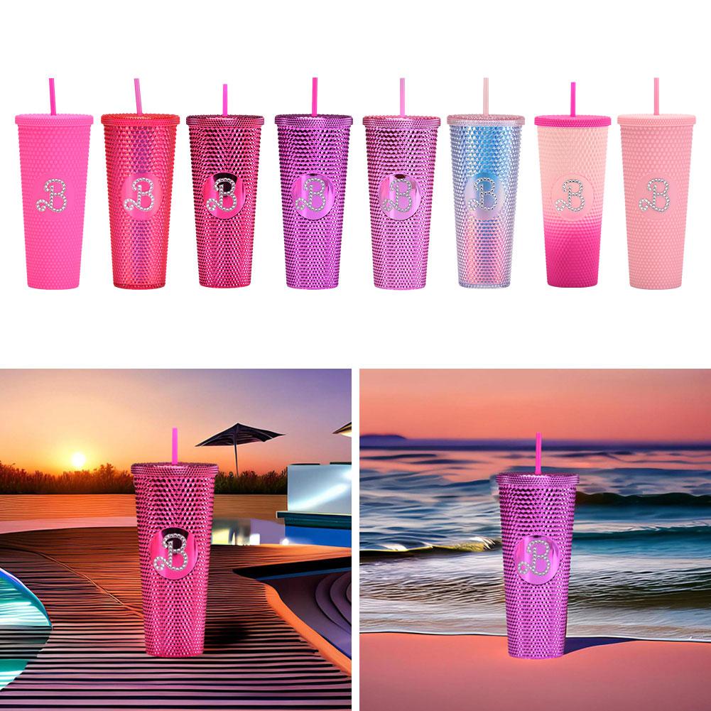 Barbie Pink Cup With Straw Barbie Movie Cup Acrylic Diamond Studded ...