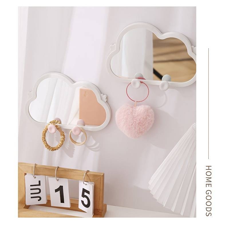 Multifunctional Cloud Shaped Mirror Desktop Makeup Mirror with Hanging ...