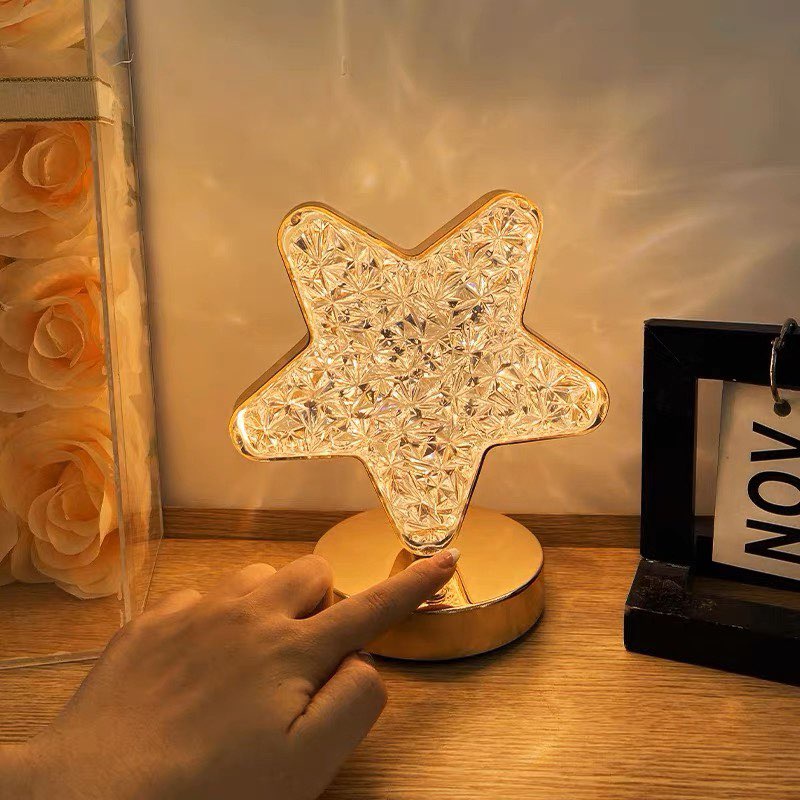 Wireless Crystal Table Lamp Lampu Viral Meja Lampu Tidur LED Lampu ...