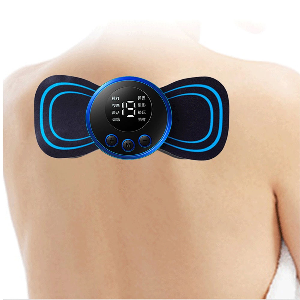 LCD Display EMS Neck Massage Electric Massager Cervical Neck Back Patch ...