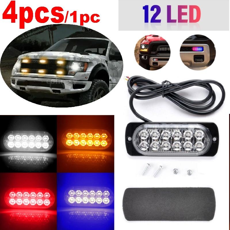 New Design 4pcs 1pc Universal 12LED Car Emergency Beacon Warning Hazard ...