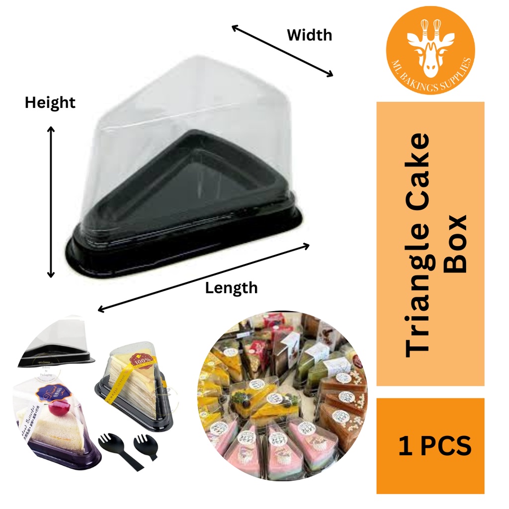 [READY STOCK] BX-143H Triangle Cake Box/Triangle Slice Cake Box/Cake ...