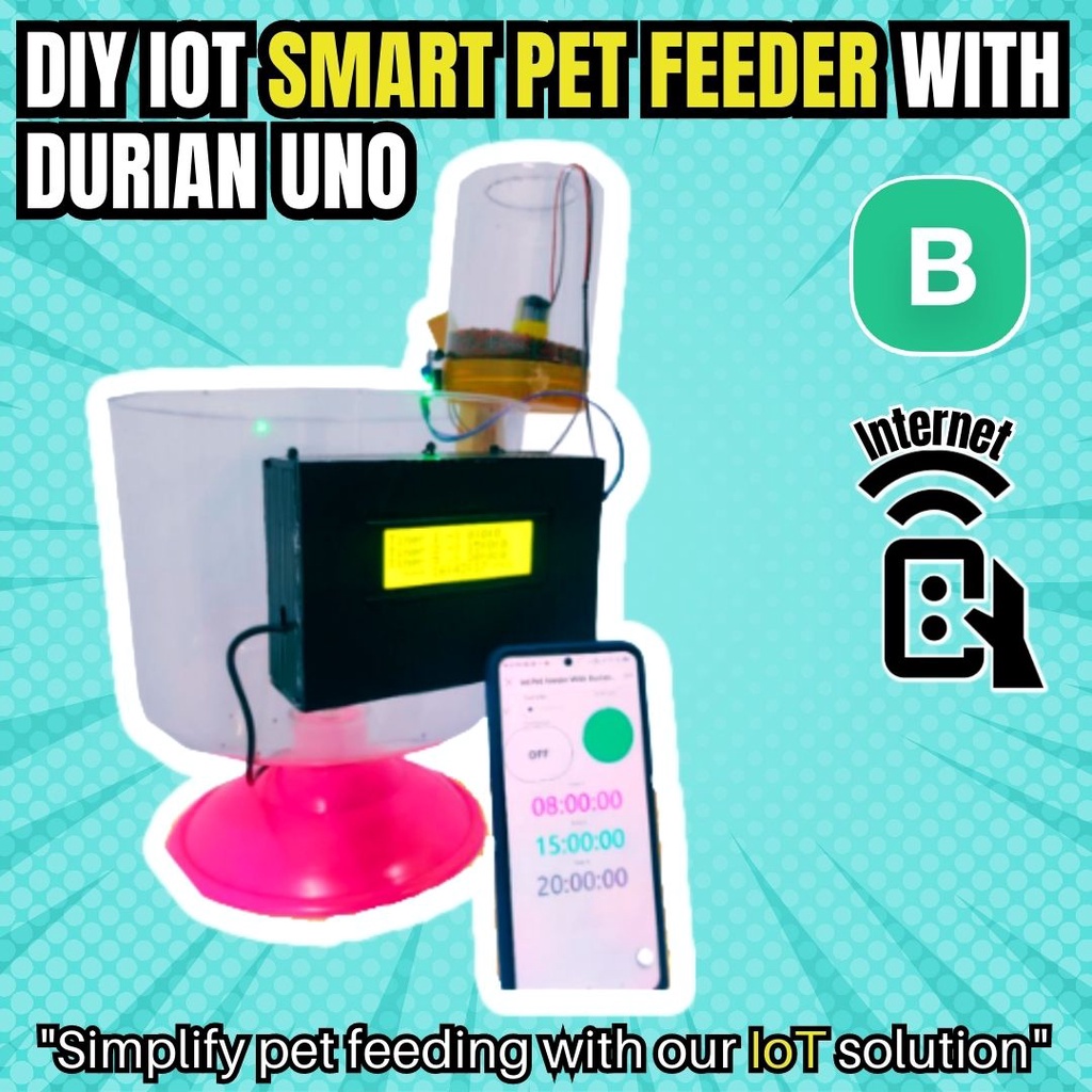 Arduino STEM RBT project: Arduino DIY IOT SMART PET FEEDER/ FISH FEEDER WITH DURIAN UNO | Shopee ...