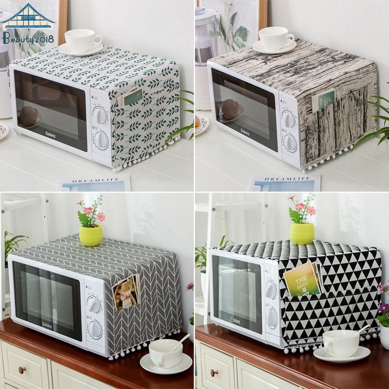 Simple Microwave Oven Dust Cloth Cover Kitchen Dustproof Covers with ...