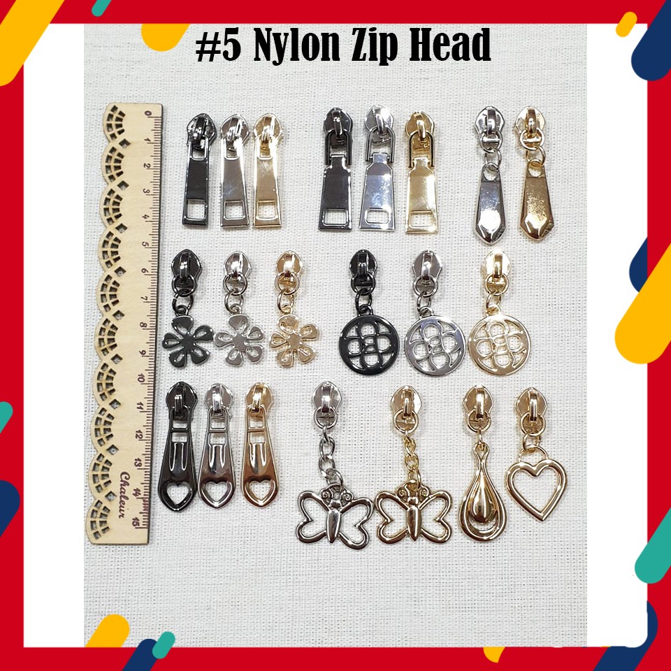 Solid Zip Head for Size #5/5v NYLON Zipper nylon zip (NOT Include ...