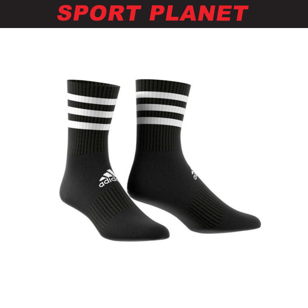 adidas Unisex 3-Stripes Cushioned Crew Sock 1 Pair Accessories (FH6629 ...