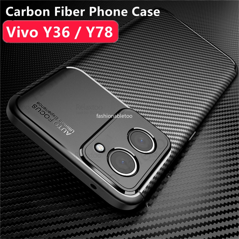 Carbon Fiber Phone Case For Vivo Y36 Y02A Y02s Y16 Y22s Y35 Y56 Y78+ Y ...