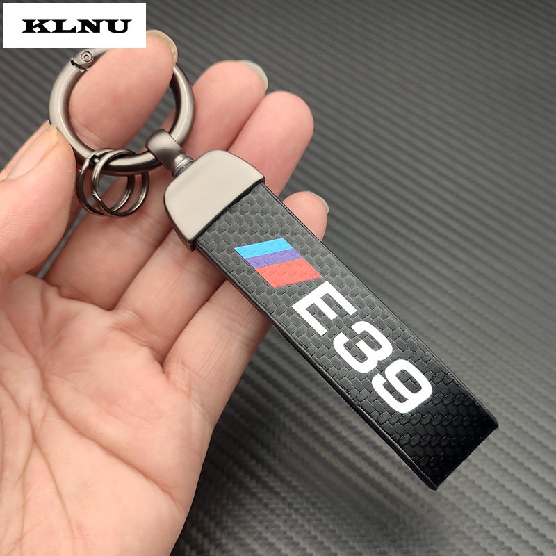 KLNU High Grade Carbon Fiber Leather Luxury Women Car Keychain For BMW ...