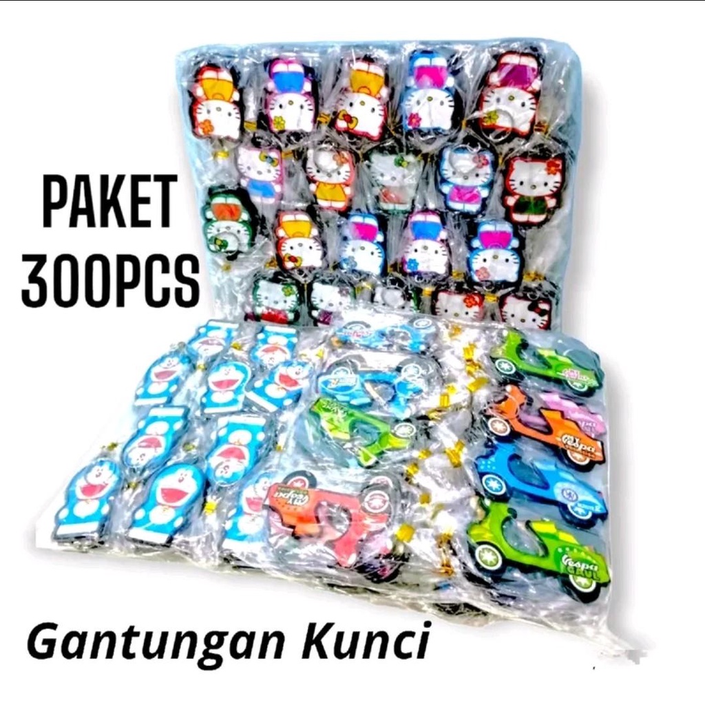 GANTUNGAN PACKAGE 300 pcs wedding souvenirs 100 pcs doraemon key chains ...