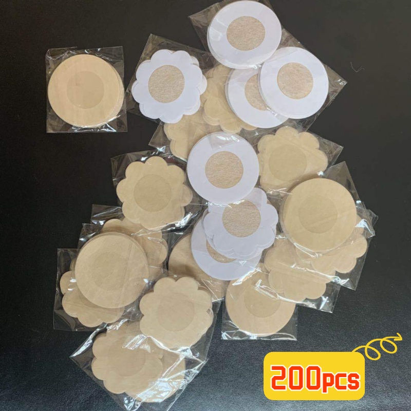 200pcs Men/Women Nipple Sticker Disposable Nipple Cover Invisible Bra ...