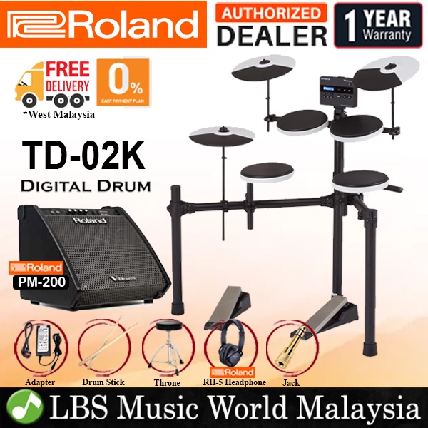 Roland TD-02K Digital V-Drums Electronic V Drum Set Package (TD02K TD02 TD-02) | Shopee Malaysia