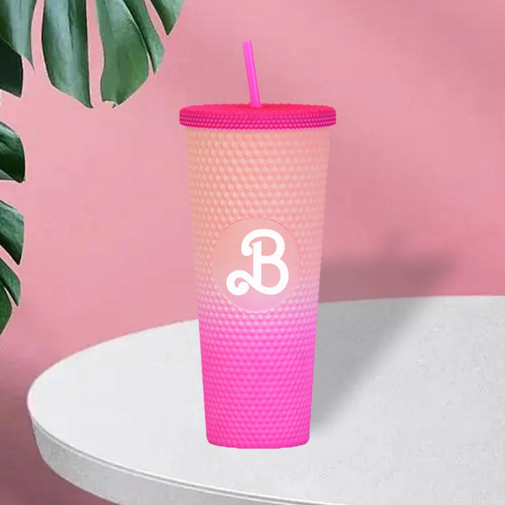 700ml Acrylic Pink Barbie Cup With Straw Barbie Movie Peripheral ...