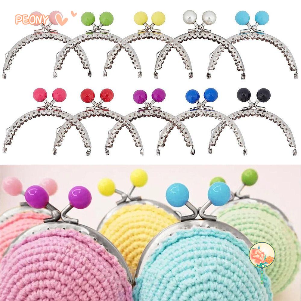 PEONY-HOME Purse Clasp Frame, Metal Bag Hardware Purse Frame Kiss Clasp ...