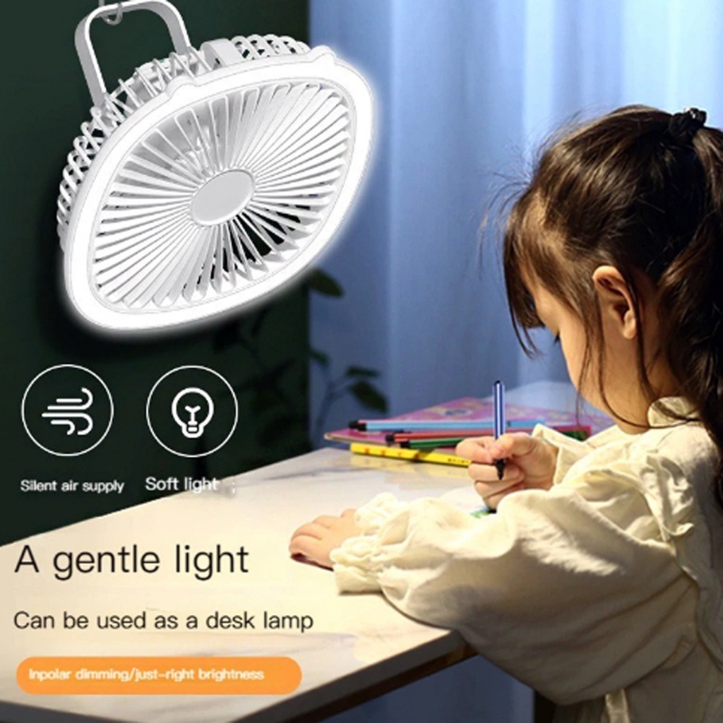 Electric Fan Desktop Fan with LED Light Rechargeable Multi-function Fan ...