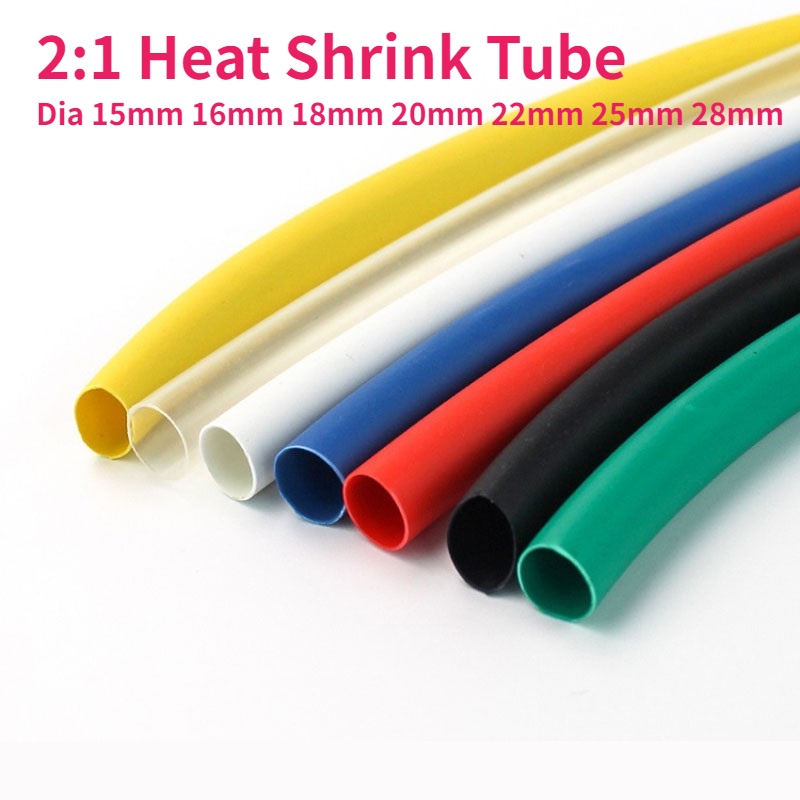 Heat Shrink Tube Dia 15mm 16mm 18mm 20mm 22mm 25mm 28mm 2:1 Ratio Insulated Cable Sleeve Wire ...