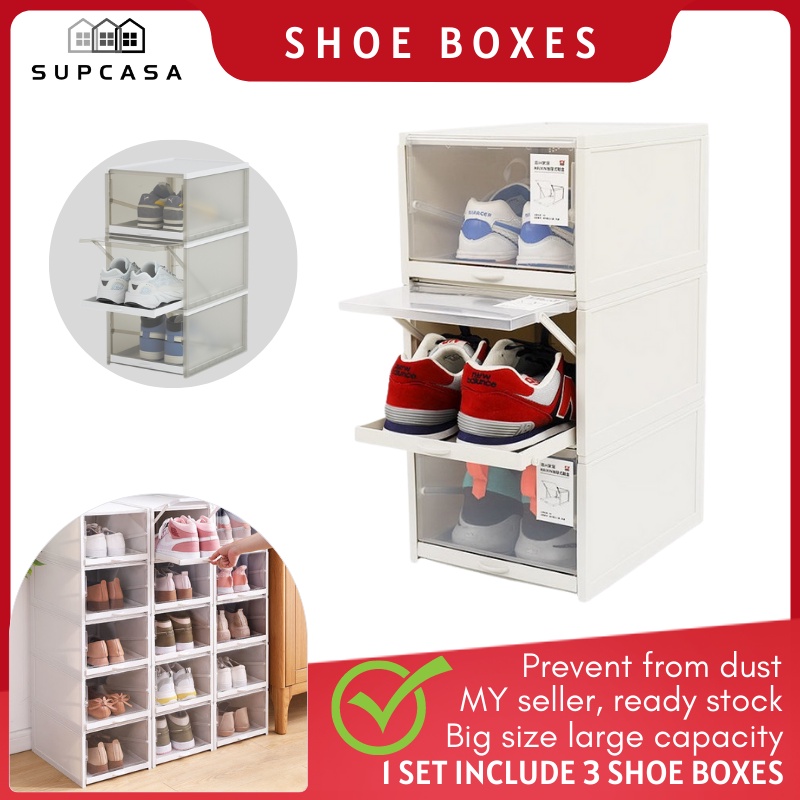 Shoe Box Kotak Kasut tempat letak kasut shoe storage box shoe rack ...