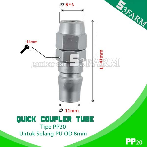 Quick Coupler PP20 Recoil Compressor Hose Connection Men's Coupler ...