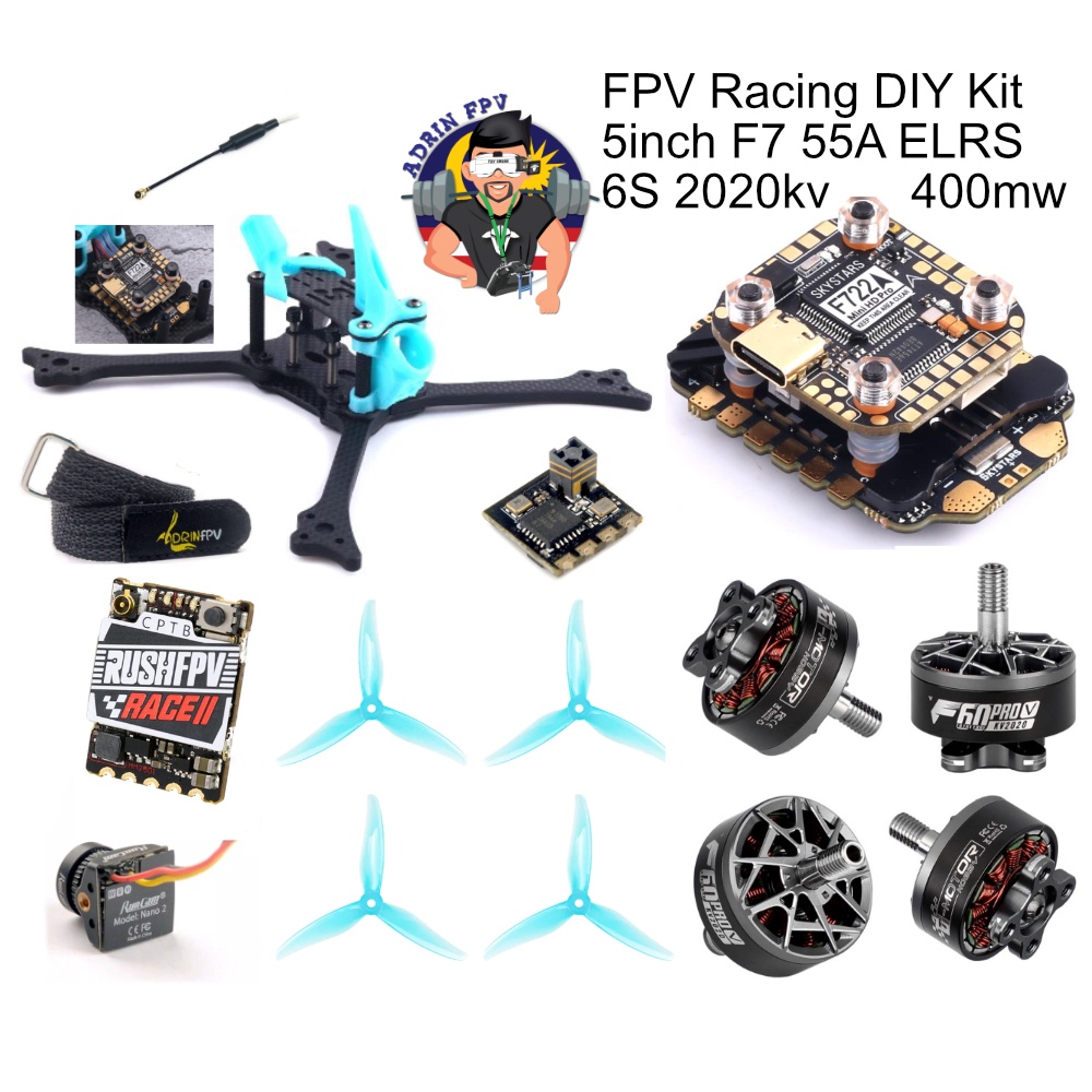 DIY Racing Drone Kit 6s F7 40A 400mw VTX 2020kv Powerful Quad FPV ...