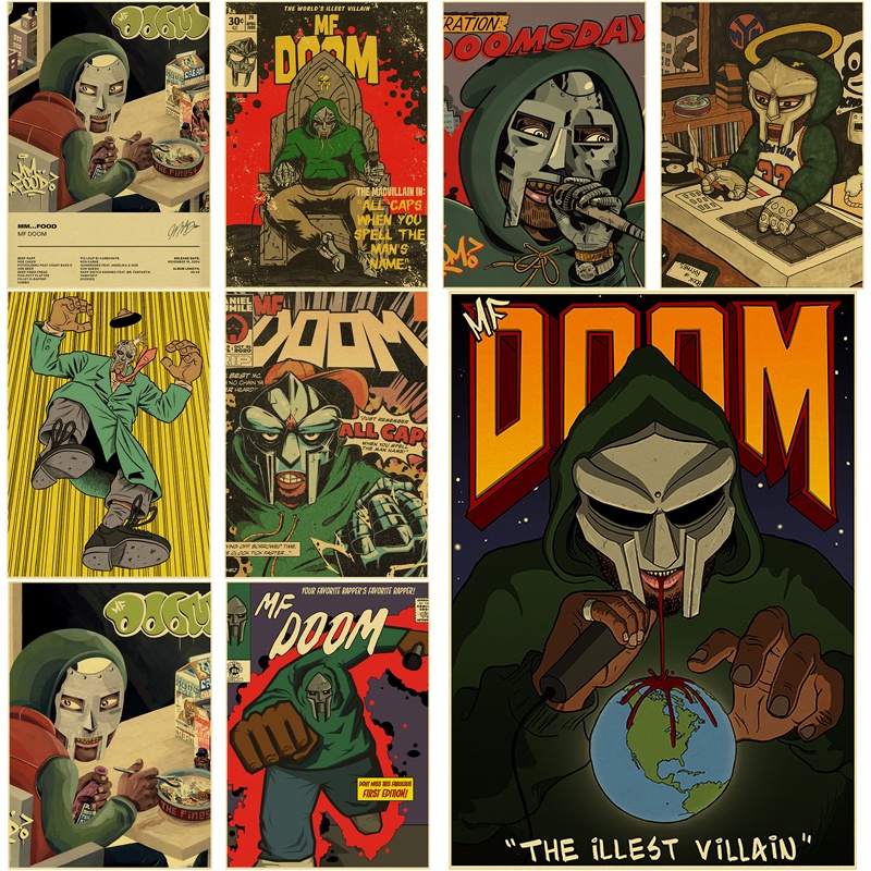 Retro MF Doom Posters Doomsday Kraft Paper Prints DIY Rapper Singer ...