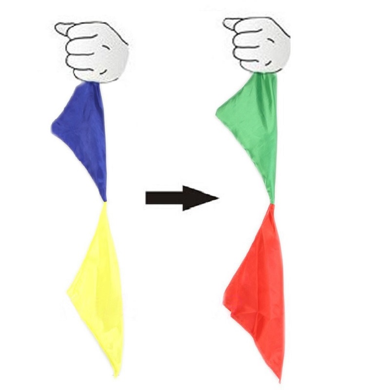 Colorful Changing Silk Scarf Close Up Magic Tricks for Magician Maic ...