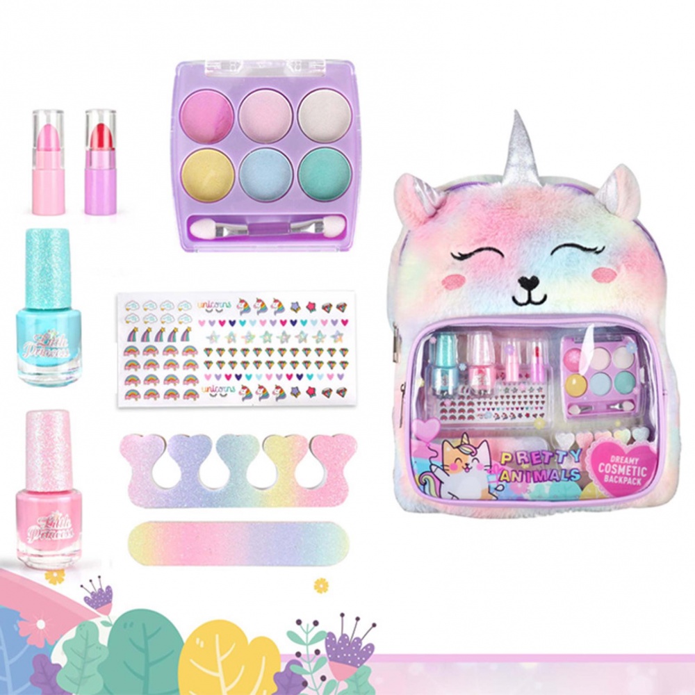 Princess Makeup Toys Set with Fashion Alpaca Backpack Real Girls ...