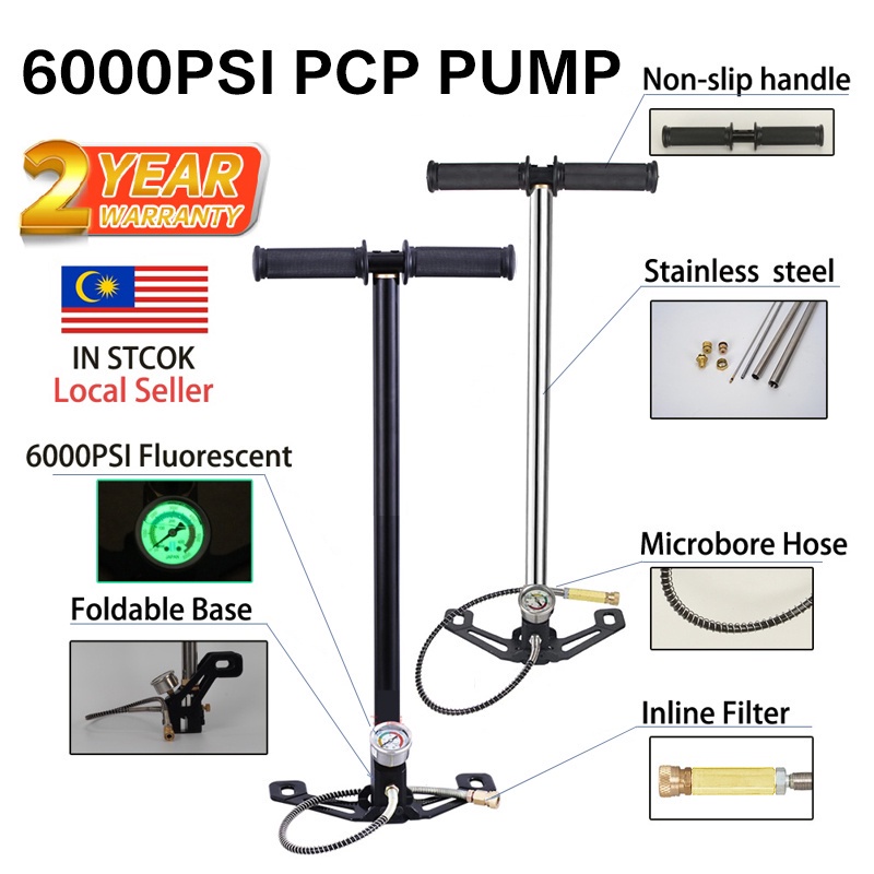 PCP pump 6000psi high pressure air hand pump 3Stage 300bar for SUBA air ...