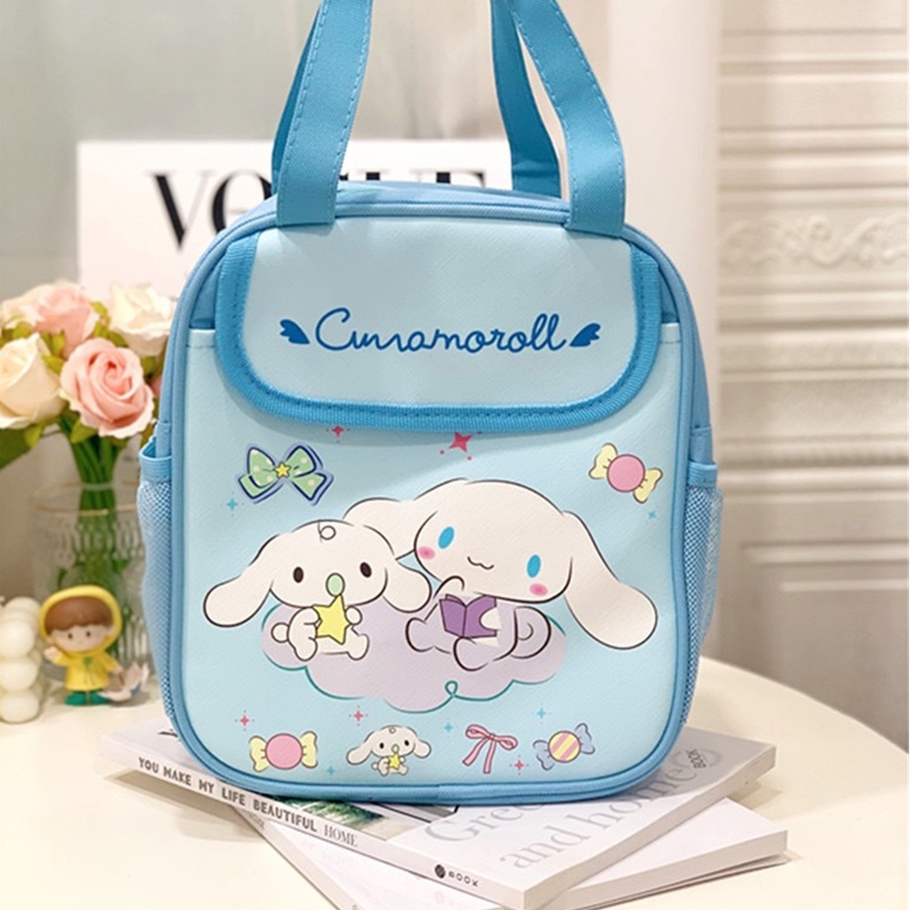 ღ Kawaii Sanrios Lunch Box Set Kuromi Cinnamoroll Lunch Box Spoon Fork ...
