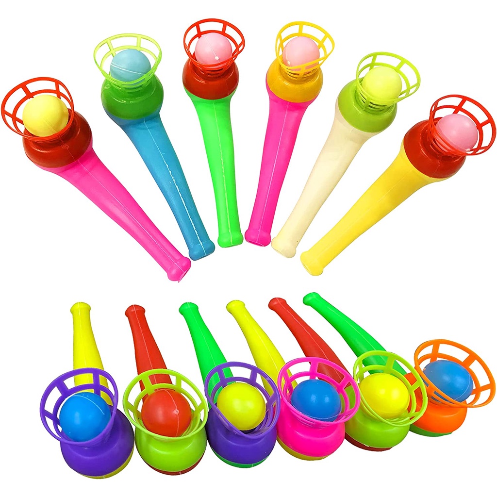 Plastic Floating Children Blow Balls Tube Toy Plastic Suspension Blower ...