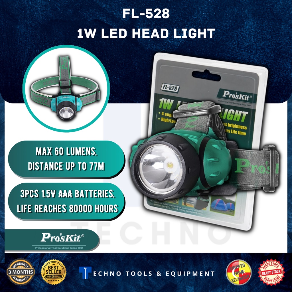 Pro'sKit FL-528 1W LED HEAD LIGHT | Shopee Malaysia