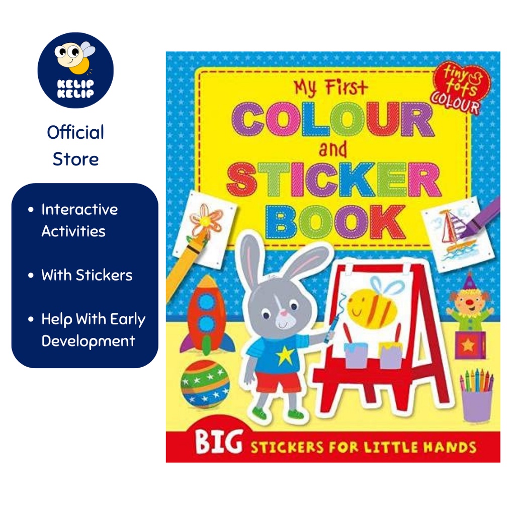 My First Colour & Sticker Book For Kids To Color Pages of Animals With ...