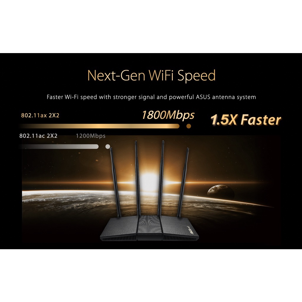 ASUS WiFi 6 High Power Router RT-AX1800HP Strong Signal Booster ...