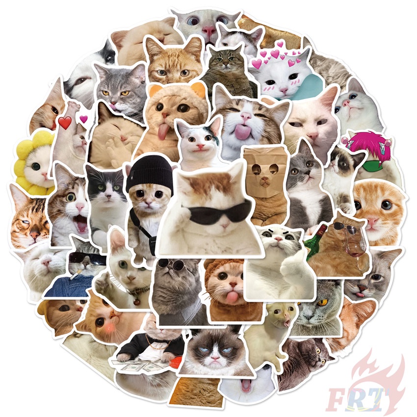 50Pcs/Set Funny Cats Cosplay Series 04 Stickers DIY Fashion Waterproof ...