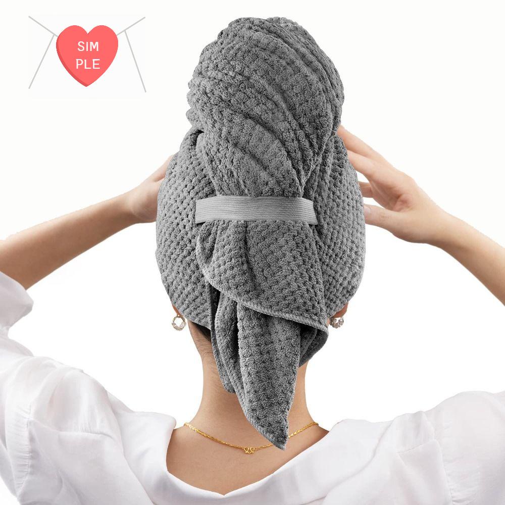 SIMPLESHOP Dry Hair Towel Cap Extra Large Anti Frizz Bath Hats ...