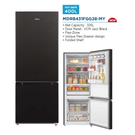 Midea 400L Mount Freezer Refrigerator MDRB431FGG28-MY Fridge Inverter ...