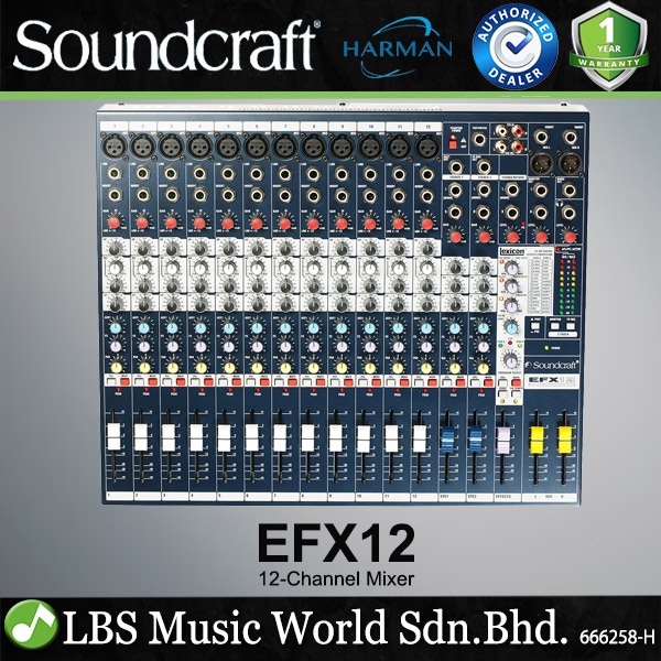 Soundcraft EFX12 12 Channel Audio Mixer with Built In Lexicon Effects ...