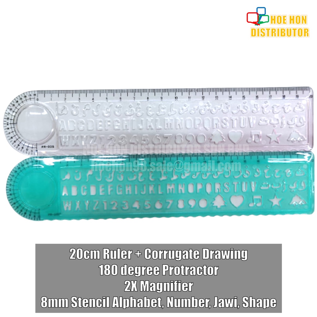 Alphabet Number Arabic Jawi Stencil 8mm with 20cm Ruler + Corrugate ...
