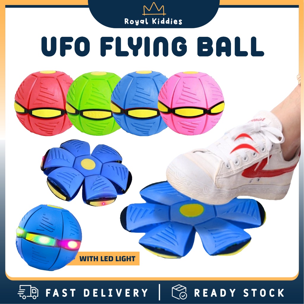Magic Flying Saucer Ball UFO Flat Throw Disc Ball with LED Light Toy ...