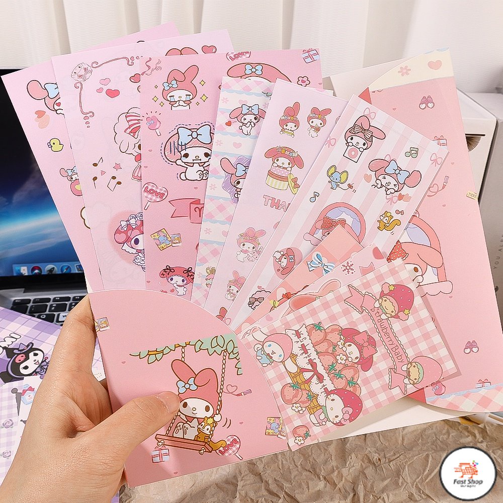FS Kuromi Cute Cartoon Handbook Sticker/Girl DIY Goo Card Decorative ...