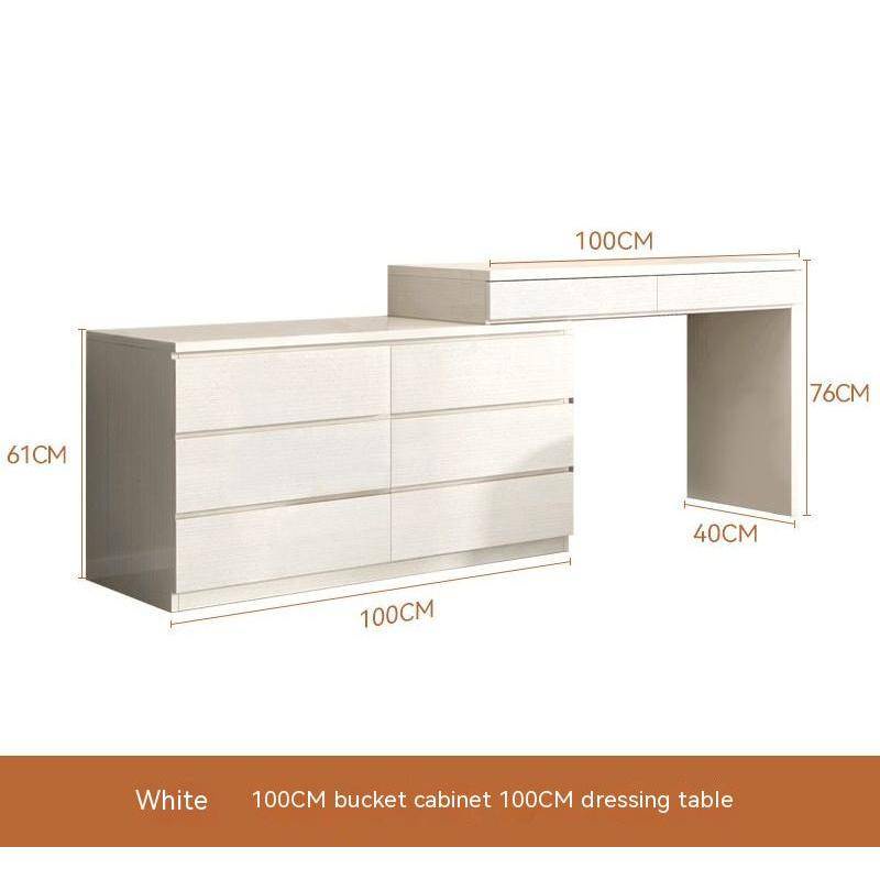 L-shaped dressing table, simple cream series dressing table drawer type ...