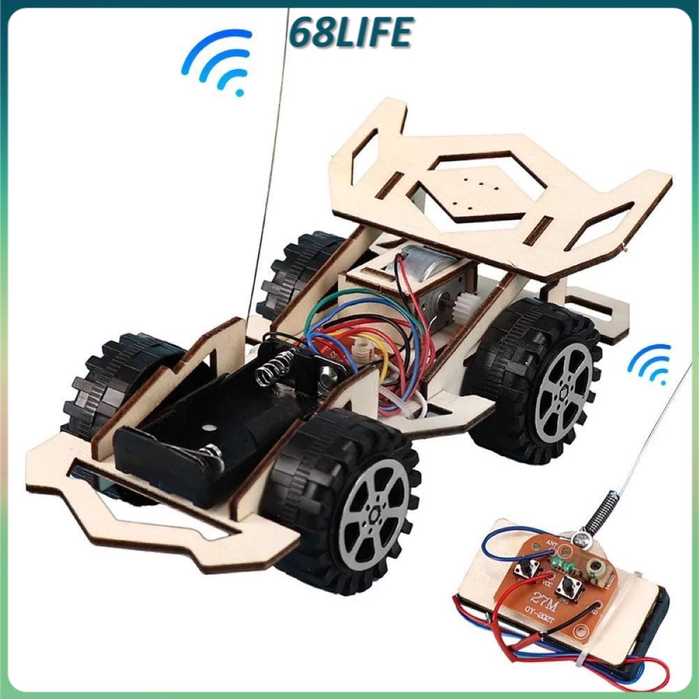 [M'sia stock] Creative DIY Assembled Wooden Four-Wheel Drive Car Remote ...