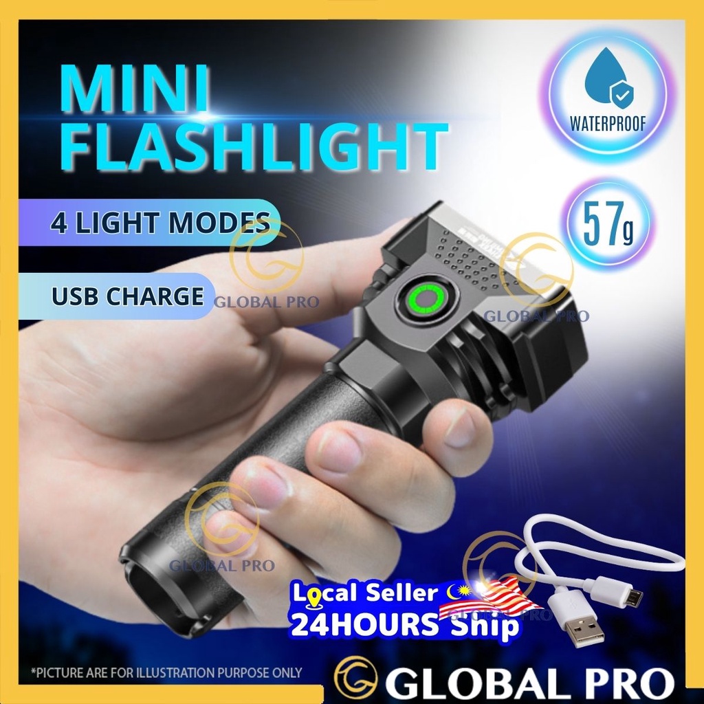 MINI Flashlight Multifunctional USB Rechargeable COB Chargeable ...