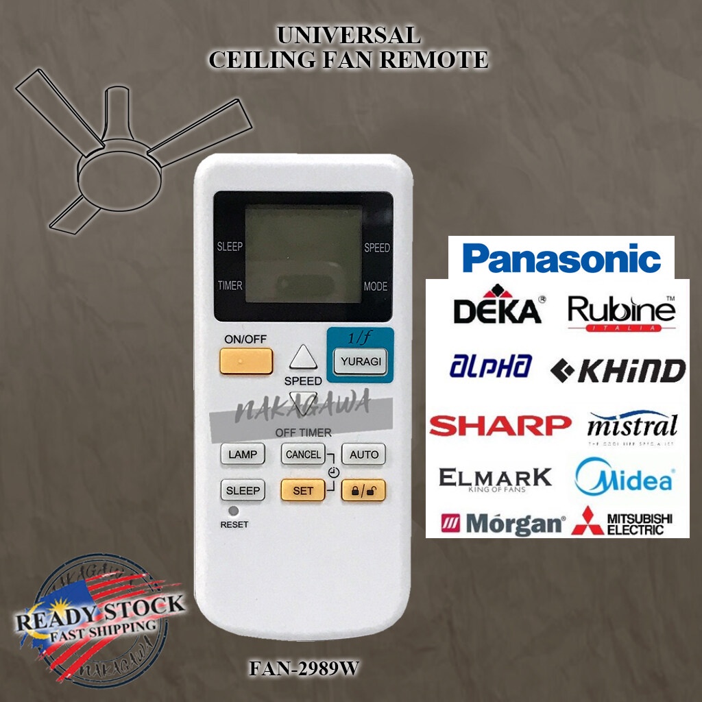 PANASONIC KDK KHIND MIDEA DEKA FANCO ALPHA RUBINE UNIVERSAL FAN REMOTE ...