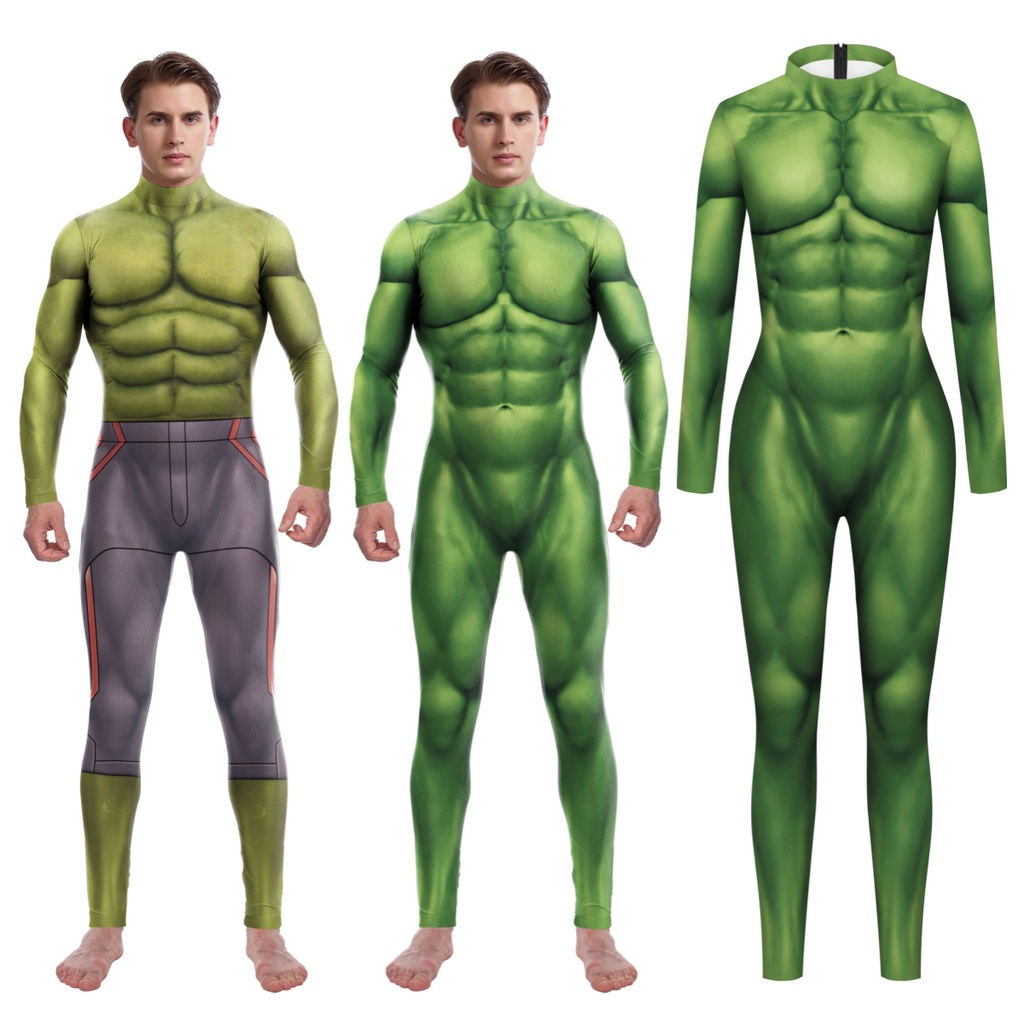 Men Superhero Incredible Hulk 3D Printed Green Jumpsuit Unisex Movie ...
