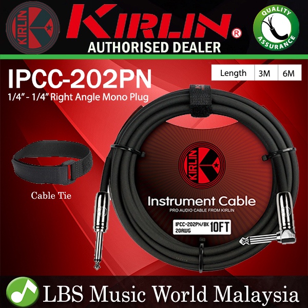 Kirlin Cable IPCC-202PN Right Angle L Mono Instrument Cable For ...