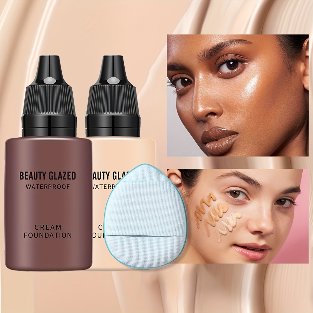 Beauty Glazed 9 Colors Dark Liquid Foundation Matte Full Coverage Light ...