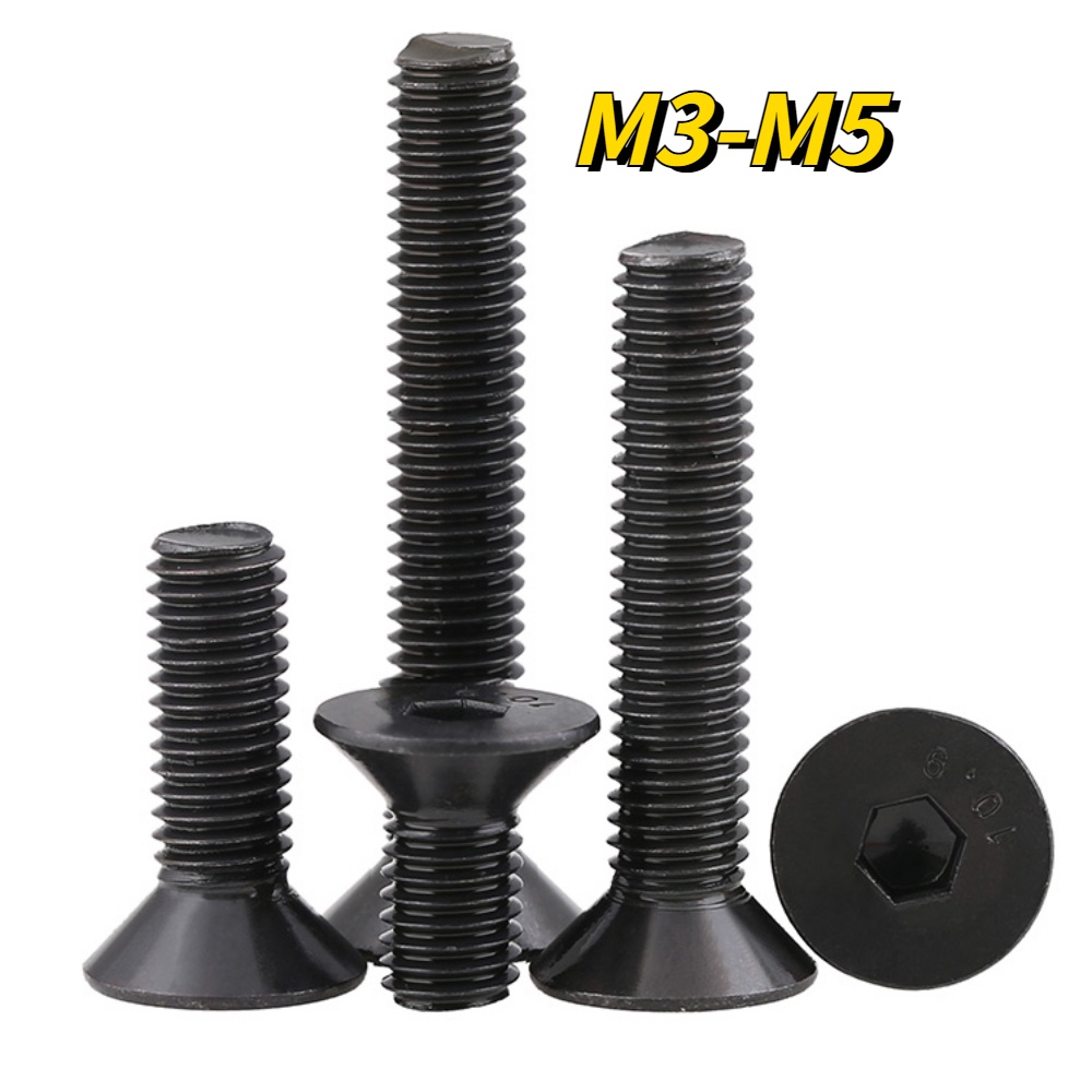 [XNY] 10.9 Grade High-Strength Flat Head Hexagon Bolt M3-M5 Countersunk Head Hexagon Socket ...