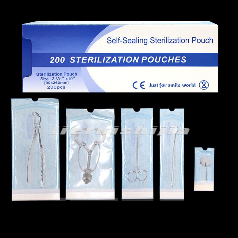 200Pc/Pack Dental Self Sealing Sterilization Pouch Medical Grade Paper ...
